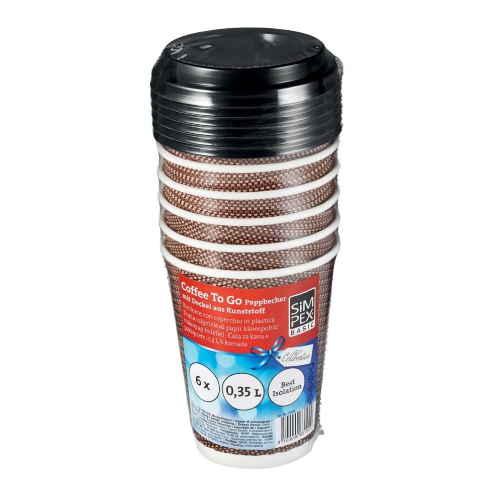 SIMPEX Basic Celebration Kaffee to go Becher 0,35 Liter 6 Stück online ...