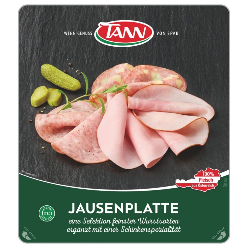 TANN Jausenplatte Wurst & Schinken 4-fach gemischt per Packung 250 G ...