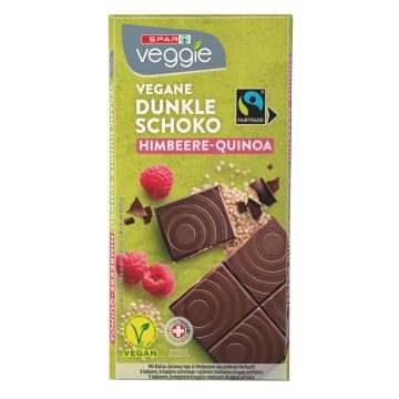 SPAR Veggie vegane dunkle Schokolade Himbeer-Quinoa 75 G online kaufen ...