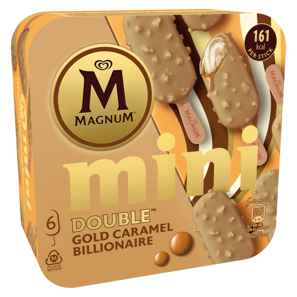 Eskimo Magnum Mini Double Gold Caramel Billionaire 6 Stück 330 ML ...