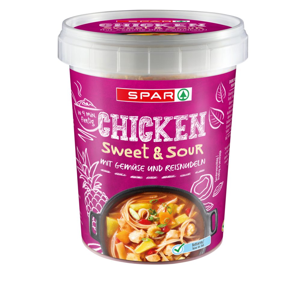 SPAR Chicken sweet & sour mit Gemüse und Reisnudeln 375g 375 G online ...