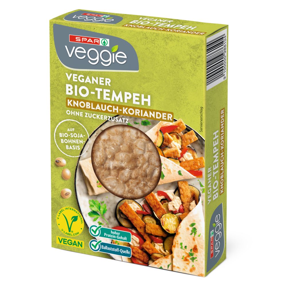 SPAR Veggie veganer Bio-Tempeh Knoblauch-Koriander 200 G online kaufen ...