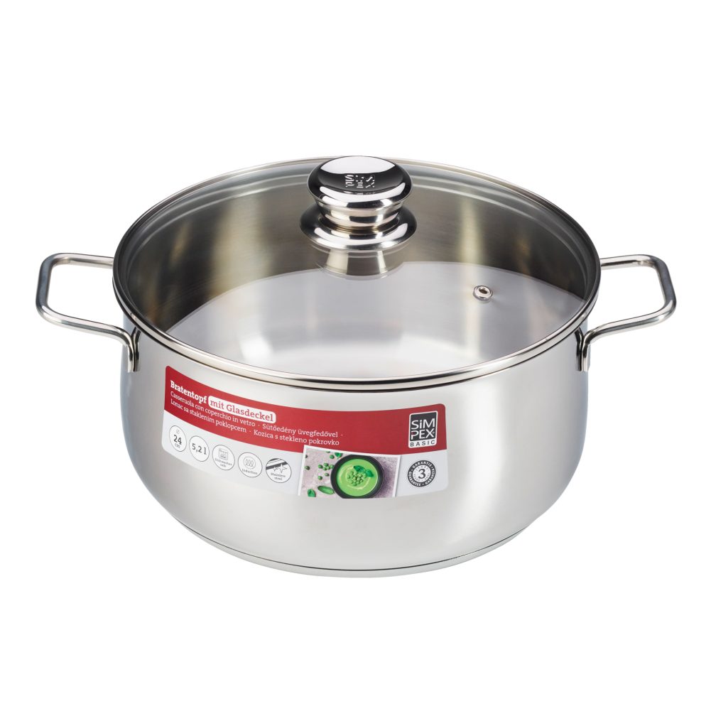 SIMPEX Basic Bratentopf 24 cm mit Deckel online kaufen | INTERSPAR