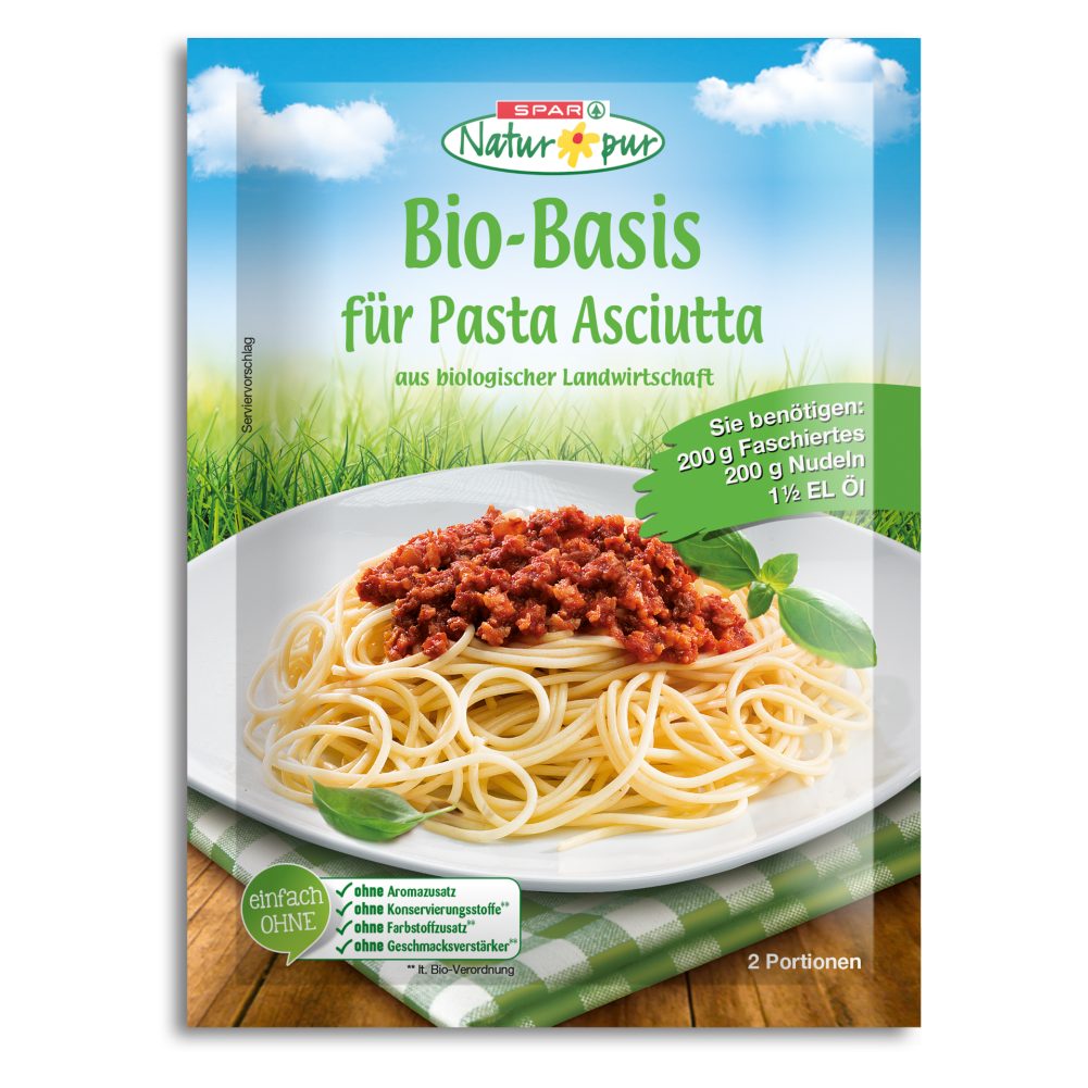 SPAR Natur*pur Bio-Basis für Pasta Asciutta 2 Portionen 42 G online ...