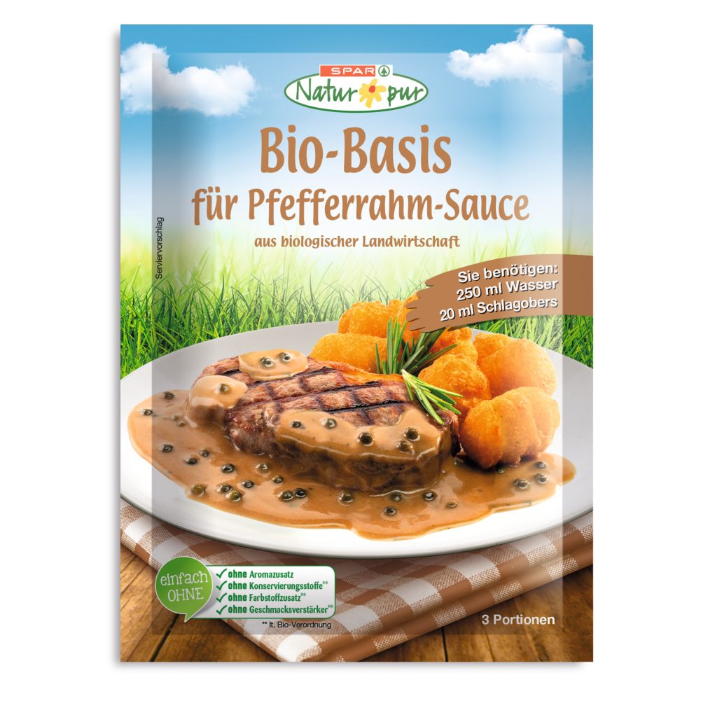 SPAR Natur*pur Bio-Basis für Pfefferrahm-Sauce 3 Portionen online ...