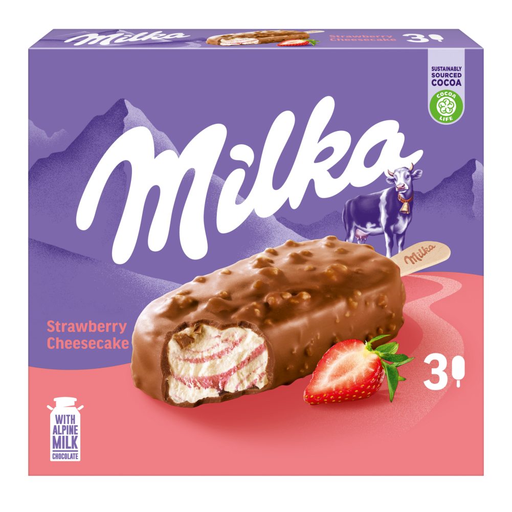 Milka Ice Cream Strawberry Cheesecake 3 Stück 270 ML online kaufen ...