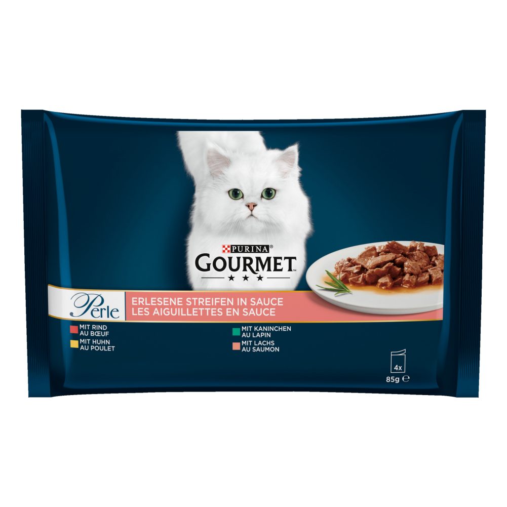 Gourmet Perle Katzenfutter Erlesene Streifen Mix 4x85g 340 G online ...