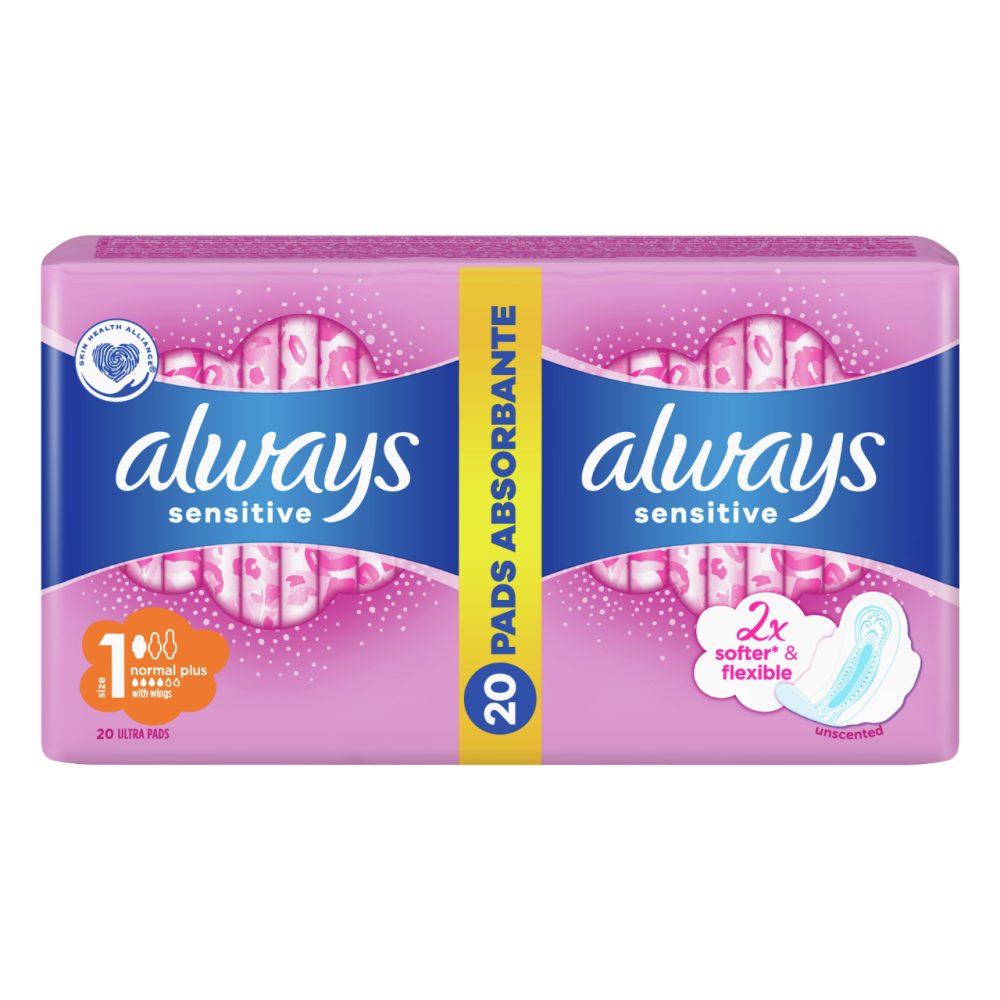 HIGIENSKI VLOŽKI NORMAL PLUS, ALWAYS SENSITIVE, 20/1