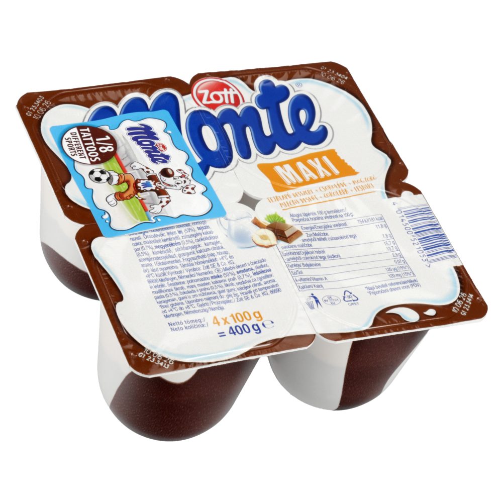 MLEČNI DESERT MONTE MAXI, ZOTT, 4X100G