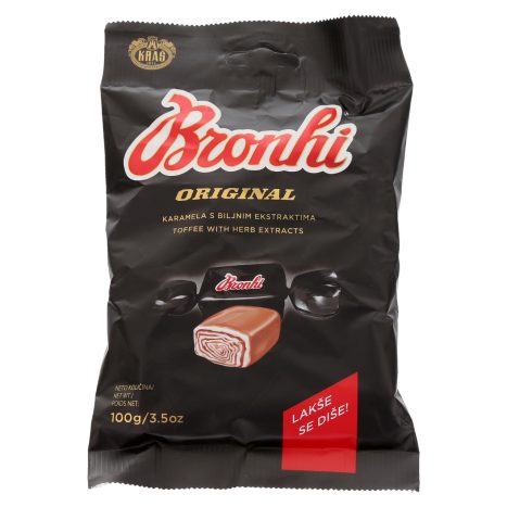 BONBONI KARAMELA BRONHI ORIGINAL, KRAŠ, 100G | SPAR Online