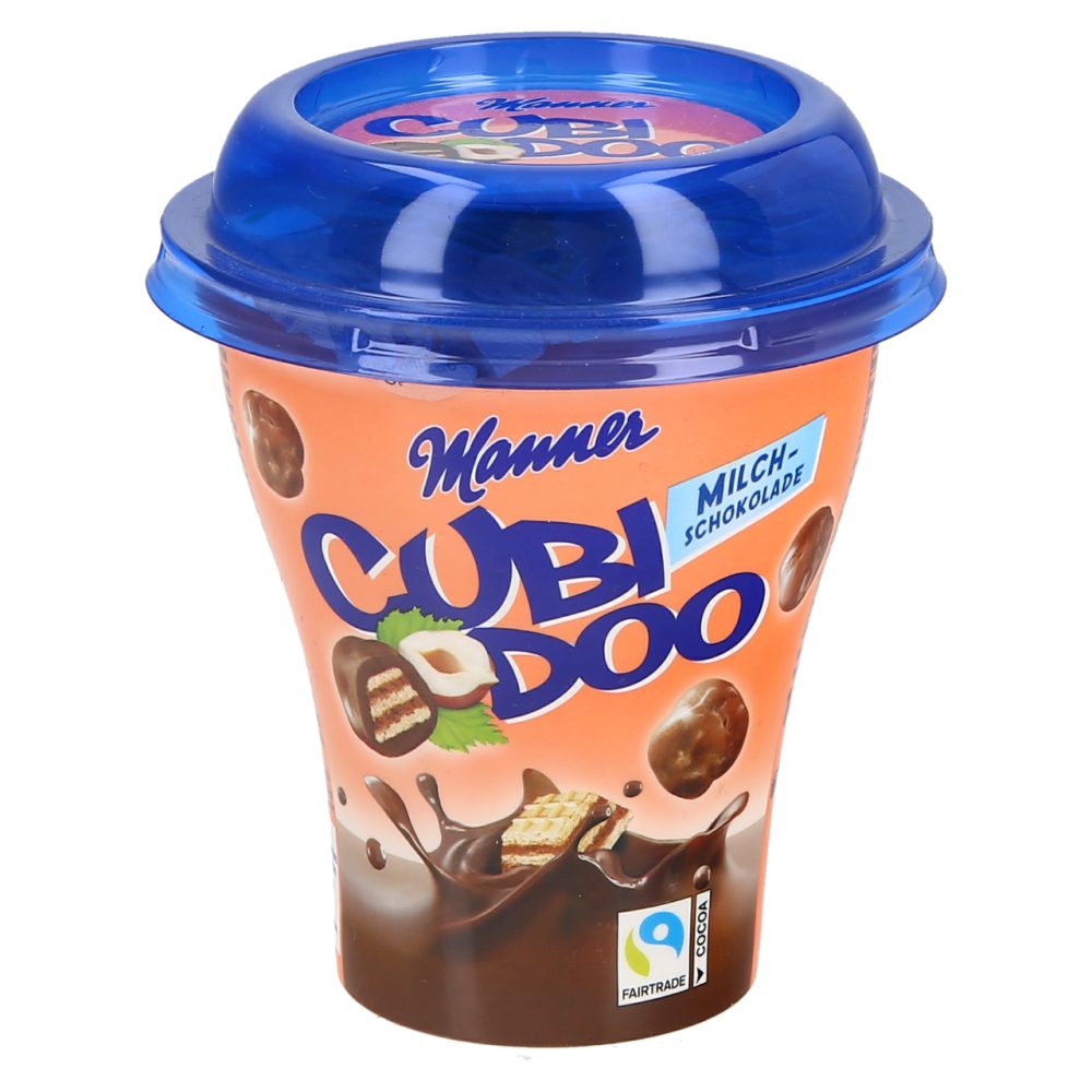 VAFLJI OBLITI Z MLEČNO ČOKOLADO CUBI DOO, MANNER, 140G | SPAR Online