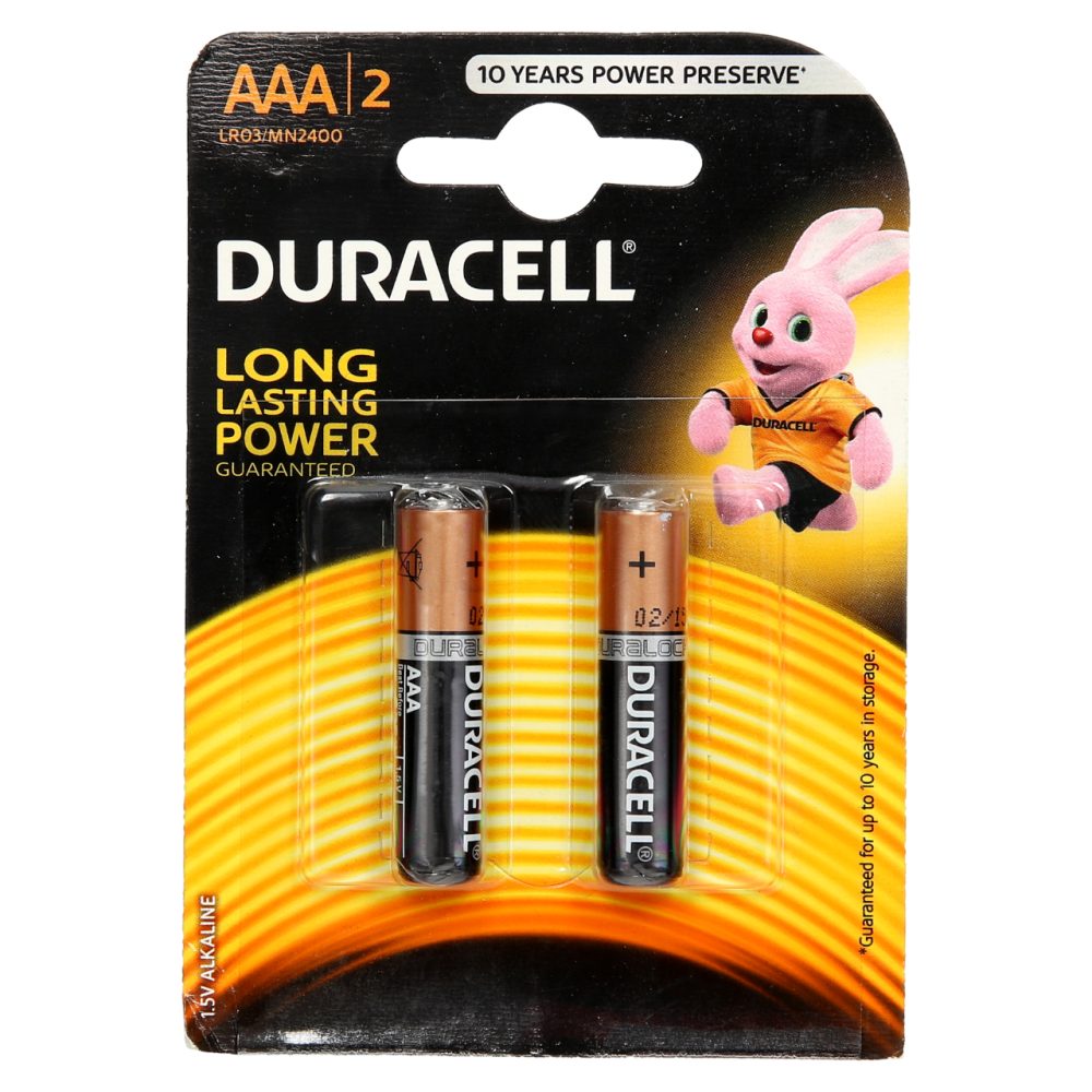 BATERIJE AAA DURACELL, 2/1 LR03/MN2400, 1.5V, alkalne; | SPAR Online