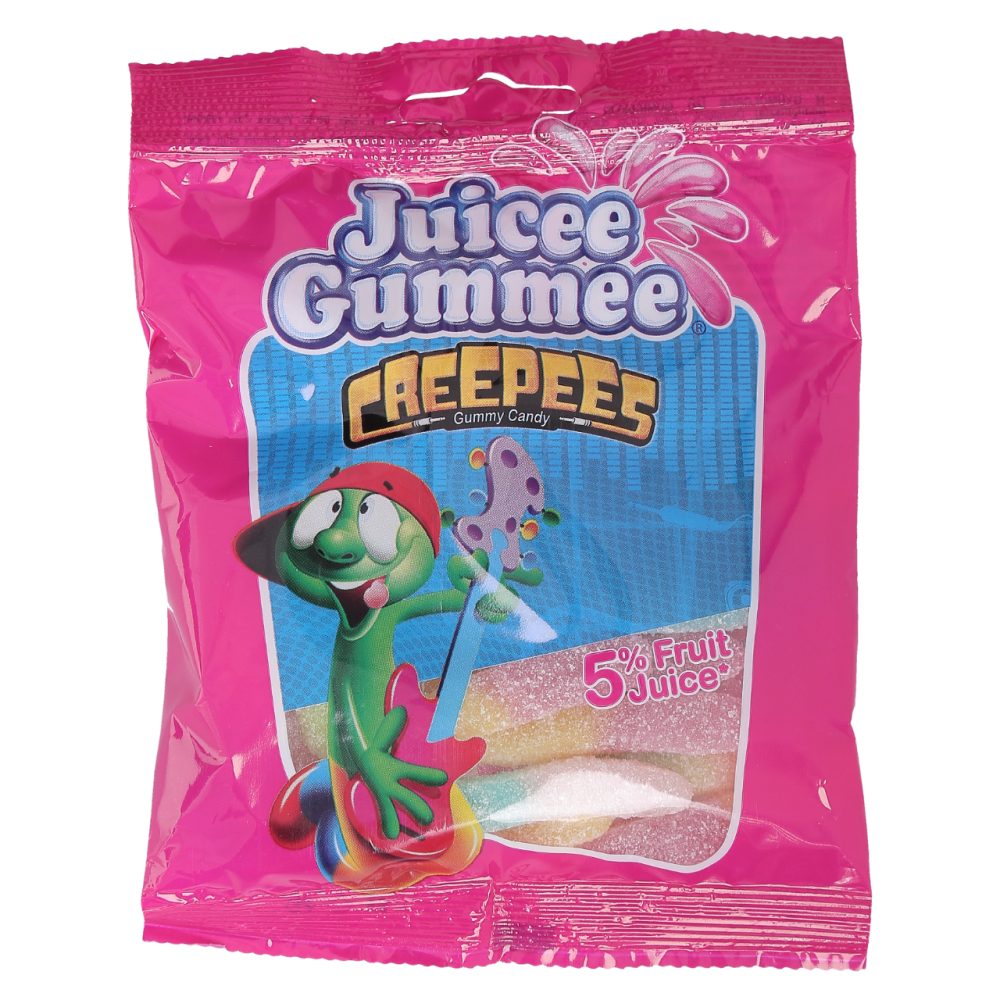 GUMIJEVI BONBONI Z DODATKOM SADNEGA SOKA KISLI ČRVI, JUICEE GUMME, 80G | SPAR Online