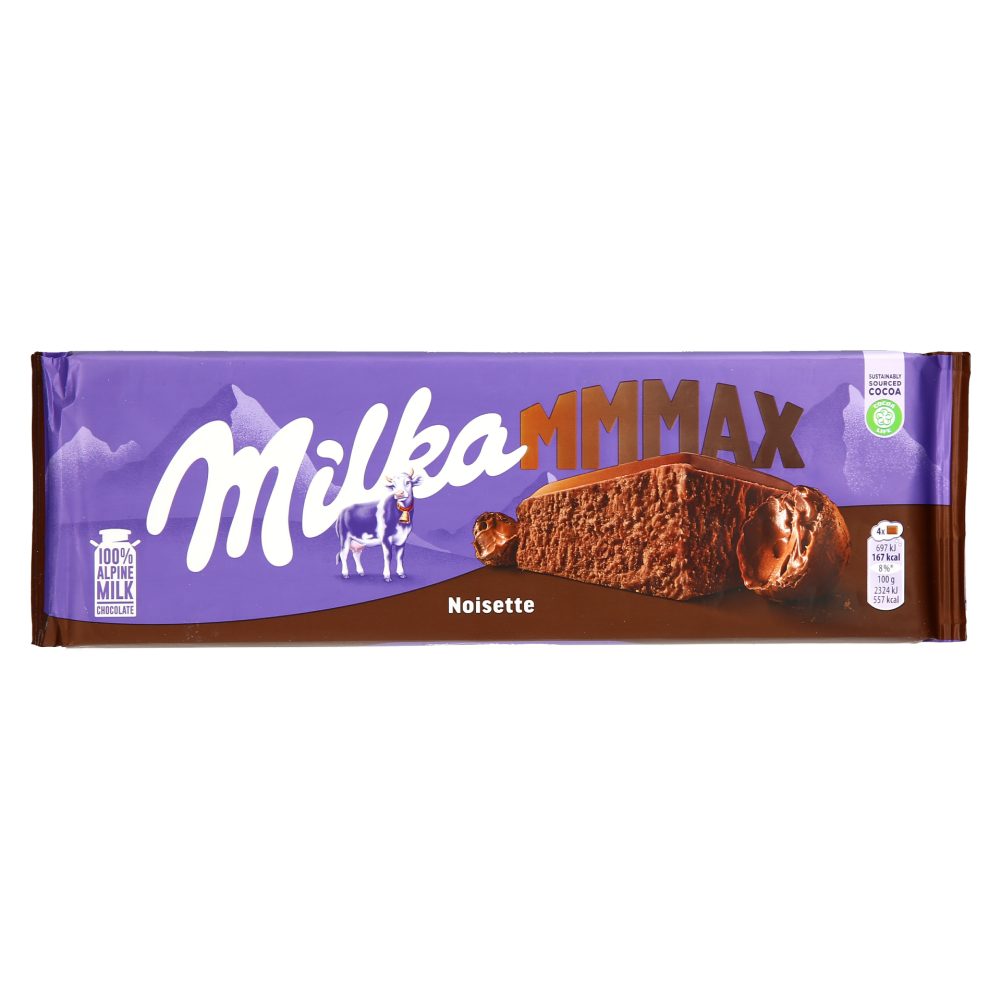 MLEČNA ČOKOLADA NOISETTE, MILKA MMMAX, 270G Mlečna čokolada z alpskim ...
