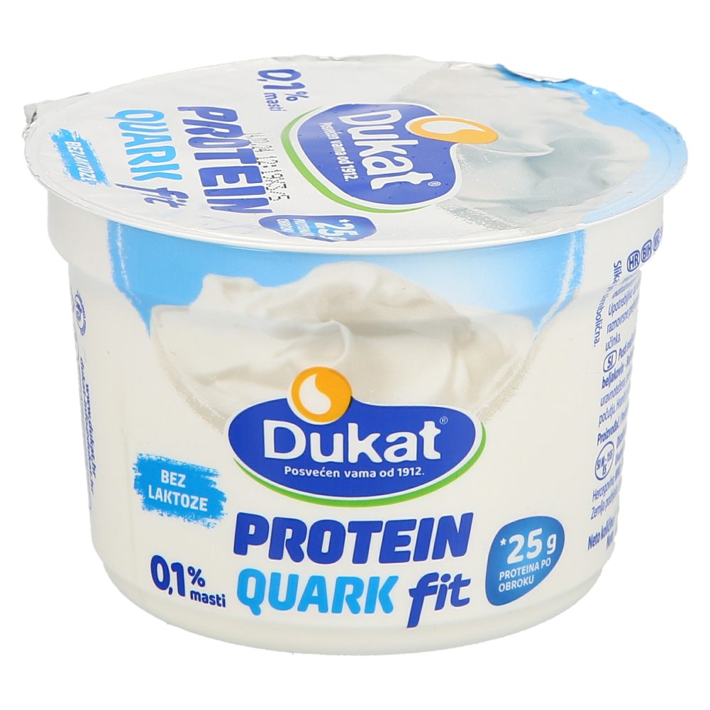 SVEŽI SIR QUARK NATUR, DUKAT FIT, 250G Sveži quark, brez laktoze, bogat ...