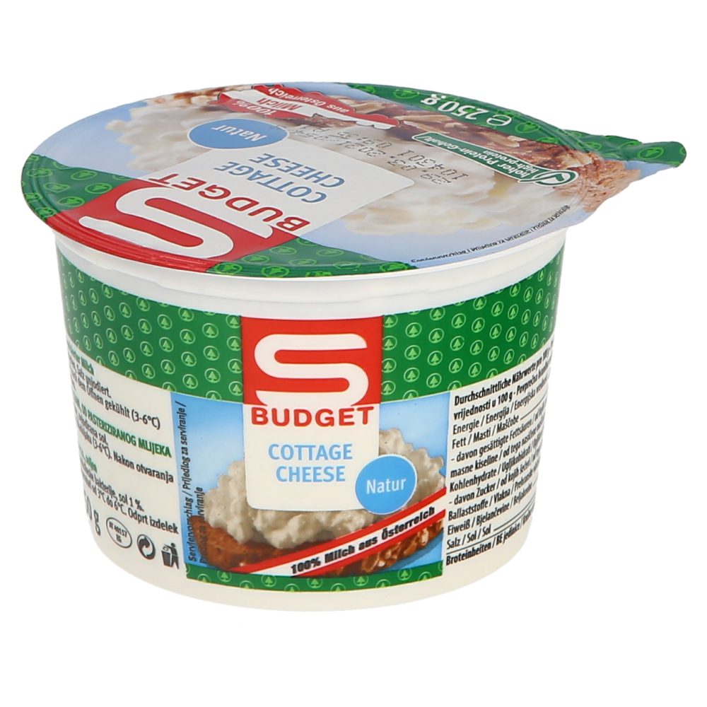 SVEŽI SIR NATUR COTTAGE CHEESE, S-BUDGET, 250G / | SPAR Online