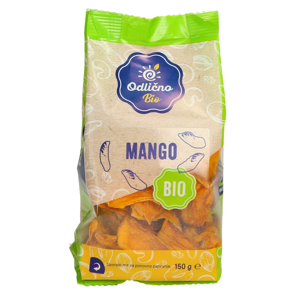 BIO MANGO, ODLIČNO, 150G Posušene rezine manga, brez dodanega sladkorja ...