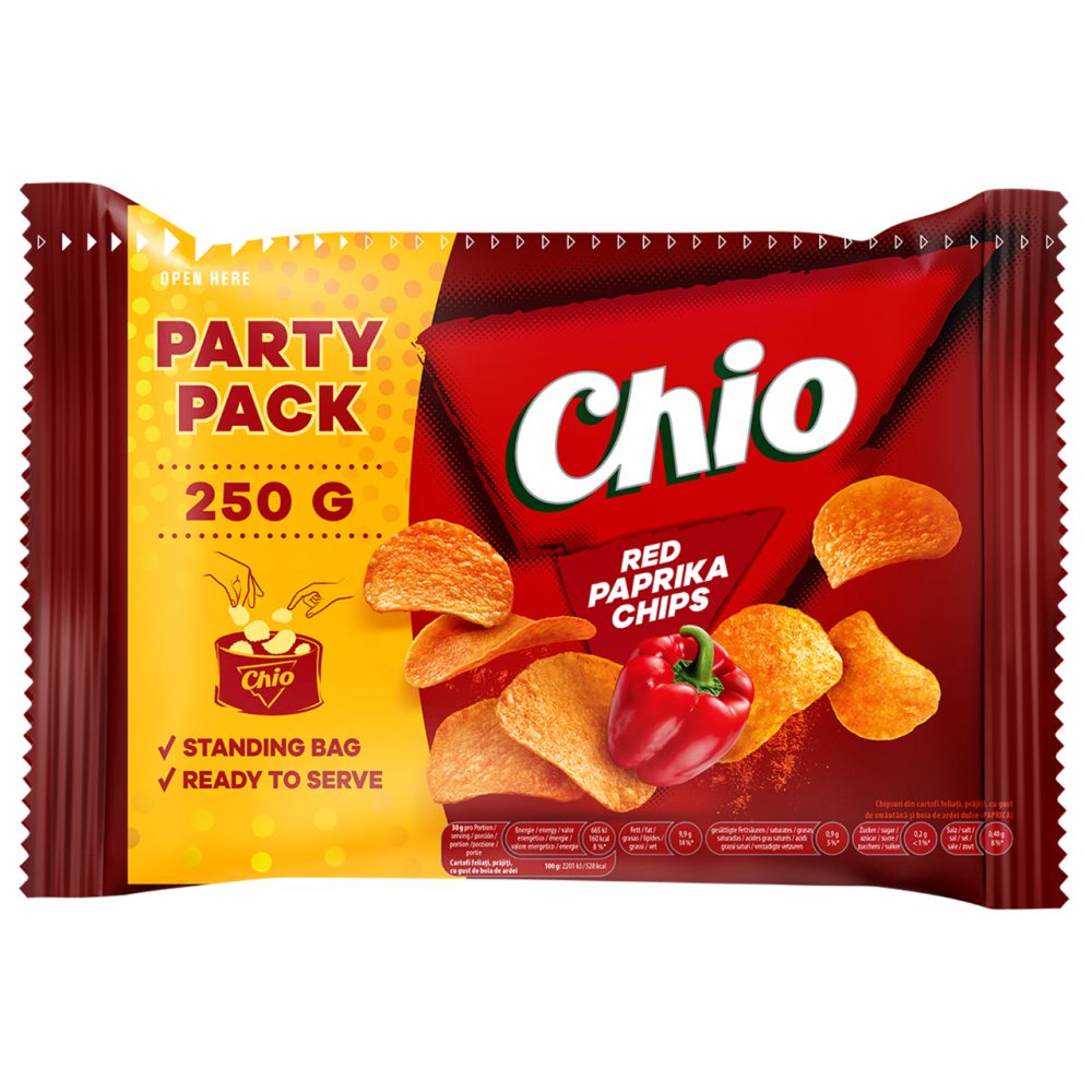 ČIPS Z OKUSOM PAPRIKE PARTY PACK, CHIO, 250G | SPAR Online