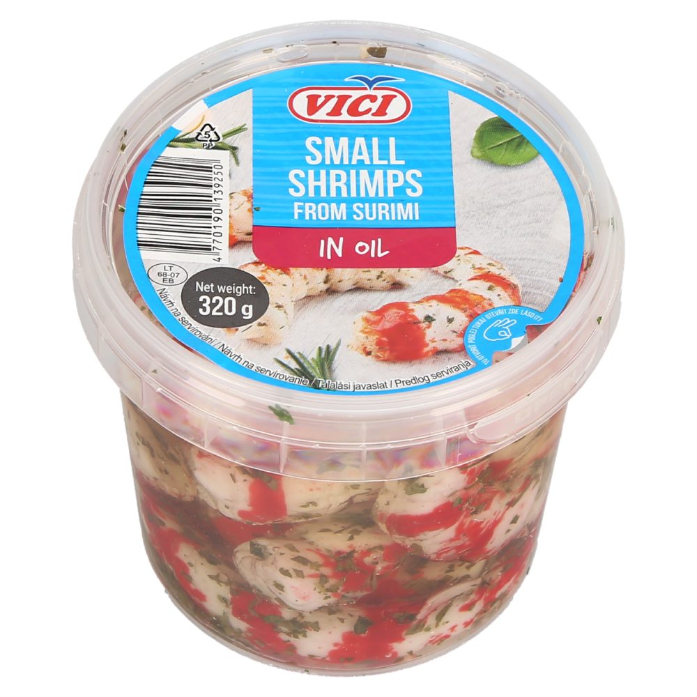 SURIMI KOZICE MINI V OLJU, VIČI, 320G Vrsta olja navedena pod datumom roka uporabnosti. | SPAR ...