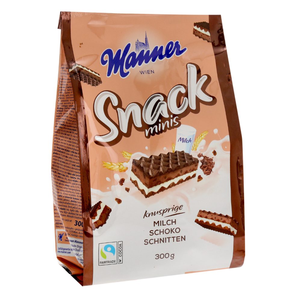 VAFLJI SNACK MINIS ČOKOLADA, MANNER, 300G | SPAR Online