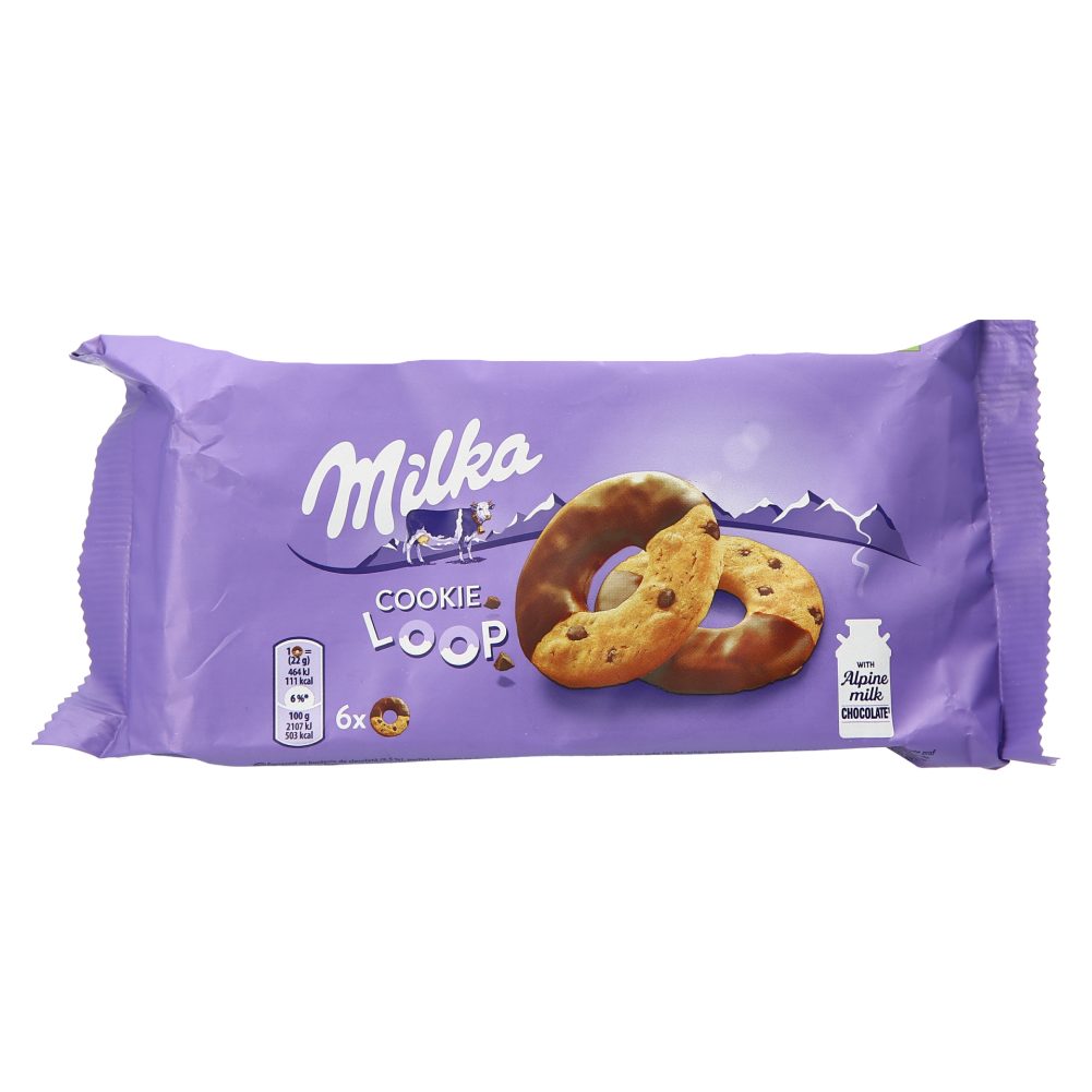 PIŠKOTI S KOŠČKI ČOKOLADE COOKIE LOOP, MILKA, 132G | SPAR Online