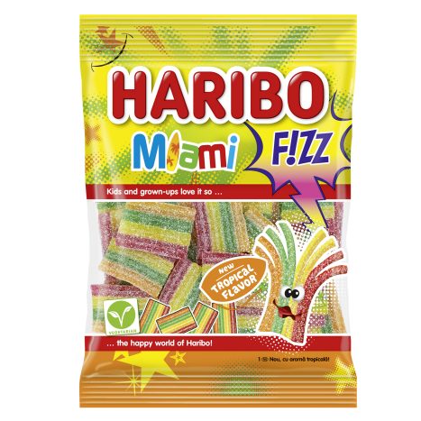 BONBONI HARIBO, MIAMI FIZZ, 85G Kisli gumijevi bonboni z okusom sadja ...