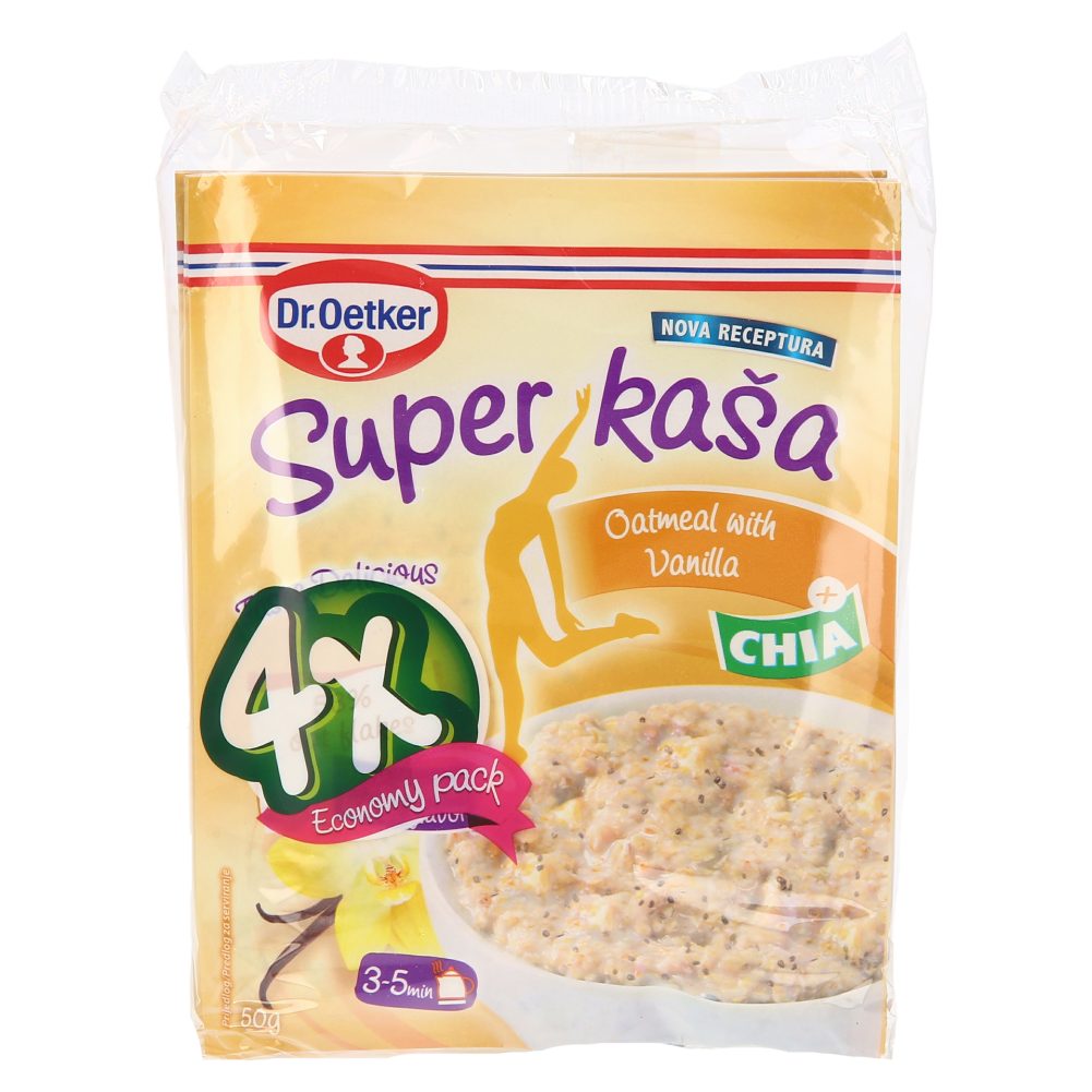 OVSENA KAŠA Z VANILIJO IN CHIA SEMENI SUPER KAŠA, DR.OETKER, 4X50G ...