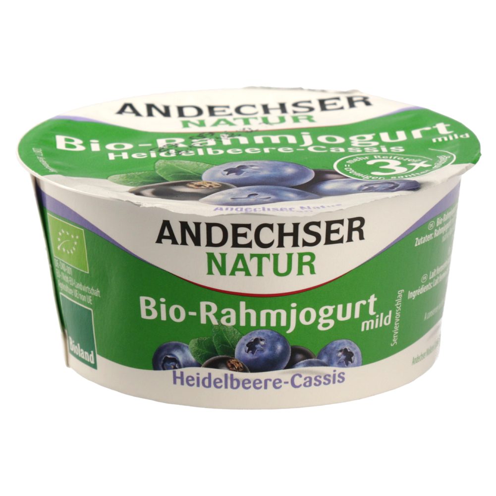 BIO SMETANOV JOGURT BOROVNICA IN ČRNI RIBEZ 10% M.M., ANDECHSER NATUR ...