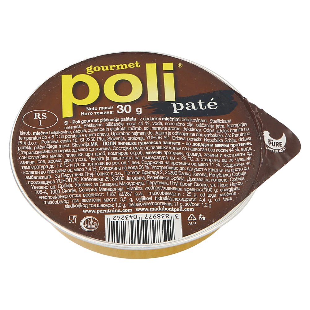 PAŠTETA PIŠČANČJA GOURMET, POLI PATÉ, 30G Poli gourmet piščančja ...