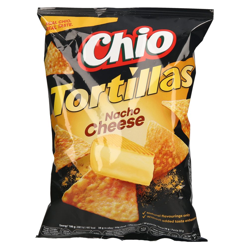 KORUZNI ČIPS TORTILLAS NACHO CHEESE, CHIO, 110G | SPAR Online