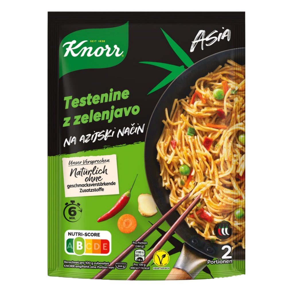 TESTENINE Z ZELENJAVO NA AZIJSKI NAČIN PASTA SNACK, KNORR, 125G Ste jih ...