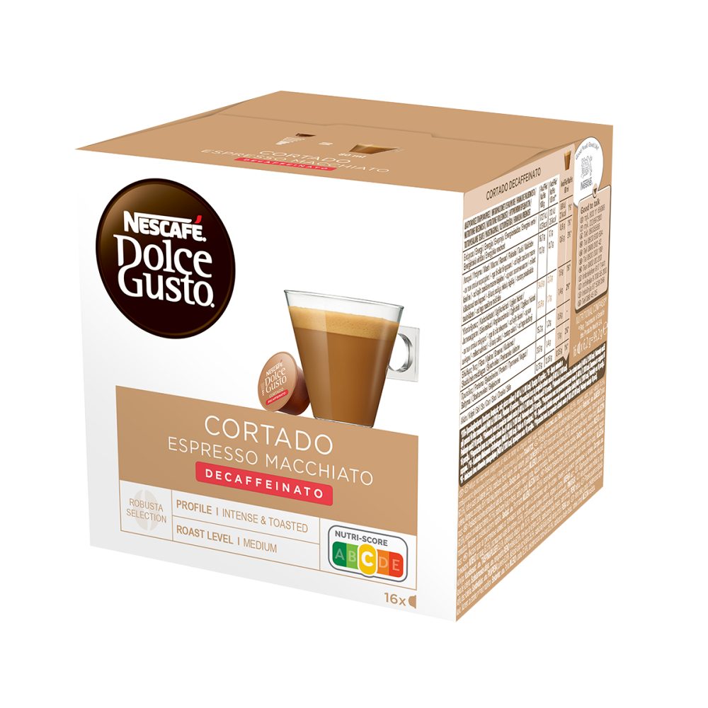 BREZKOFEINSKA KAVA V KAPSULAH CORTADO ESPRESSO MACCHIATO DECAF, NESCAFÉ DOLCE GUSTO, 16/1, 99G ...