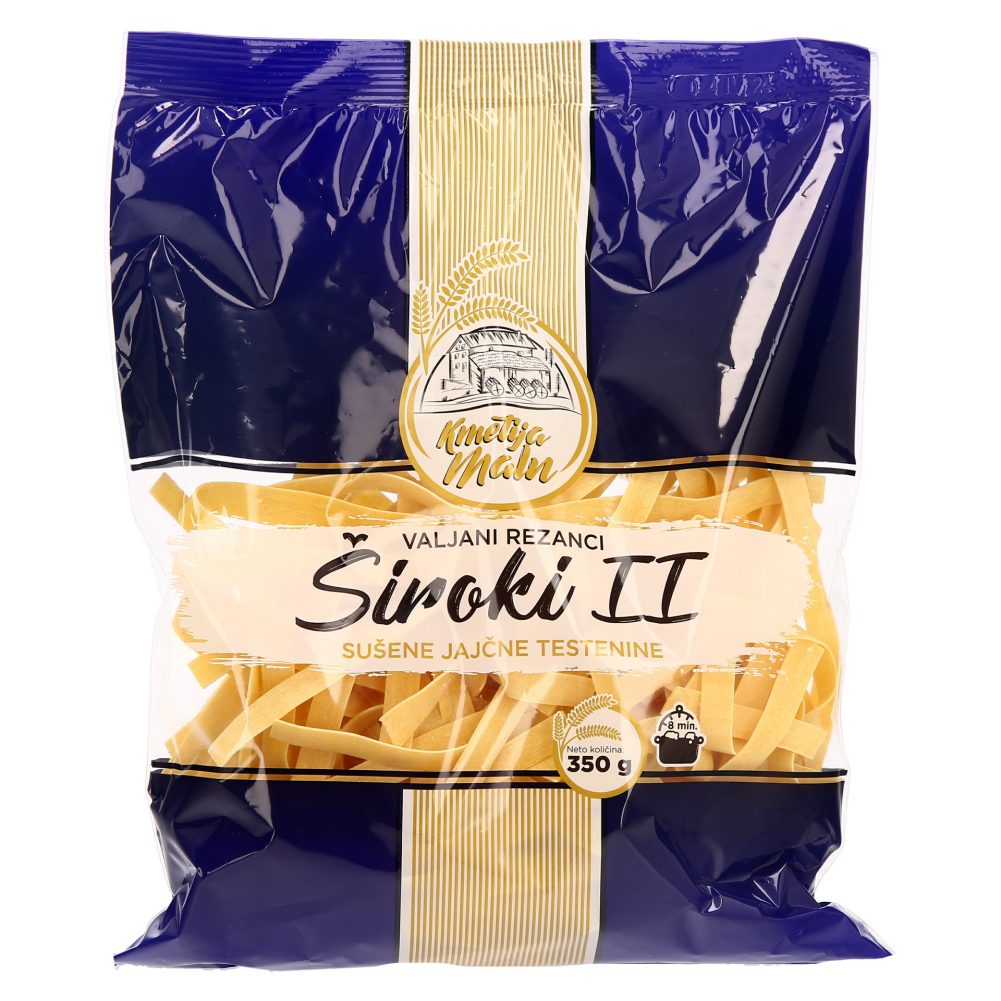 JAJČNE TESTENINE ŠIROKI VALJANI REZANCI II, KMETIJA MALN, 350G Široki ...