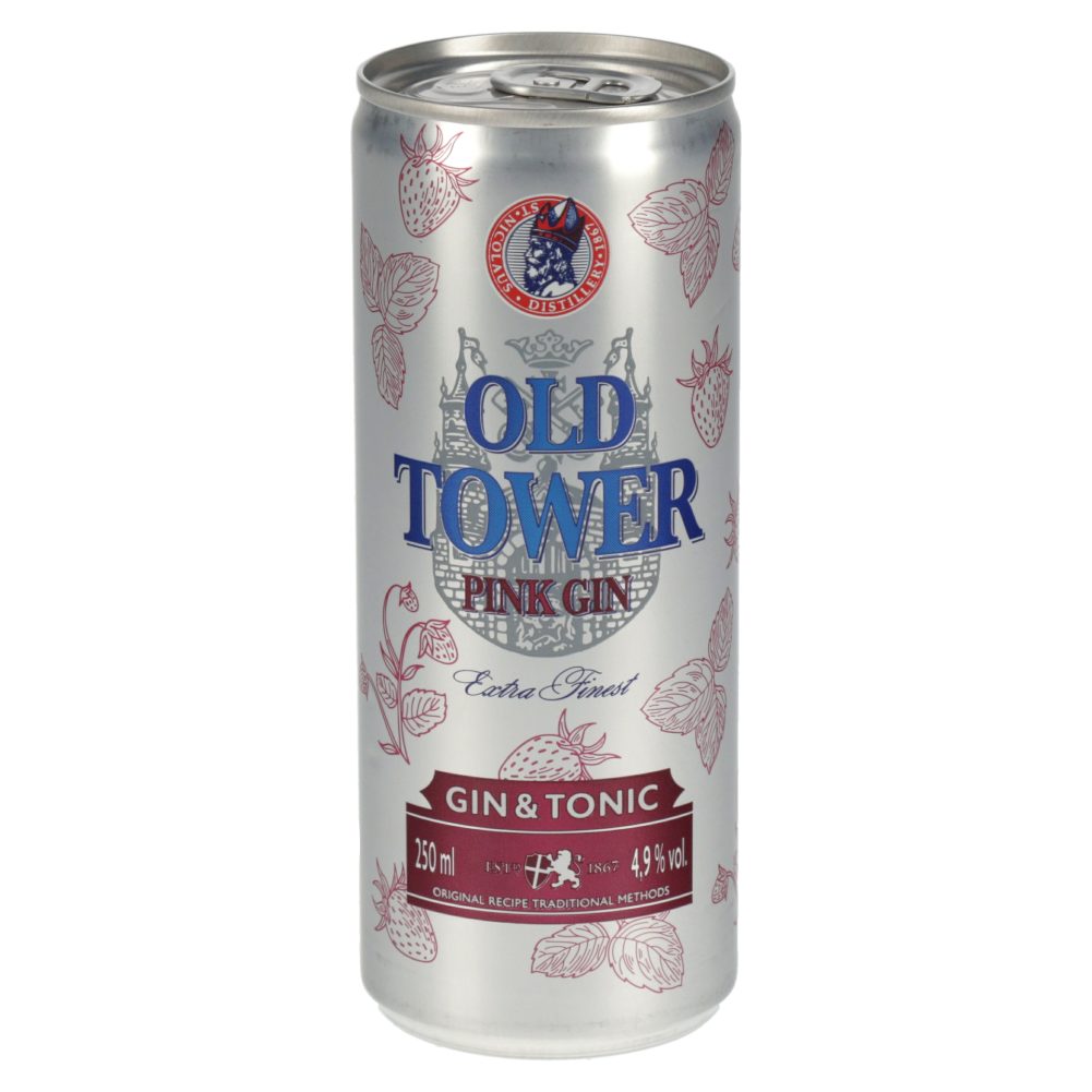 ALKOHOLNA PIJAČA GIN & TONIC, PINK, OLD TOWER, 0,25L | SPAR Online