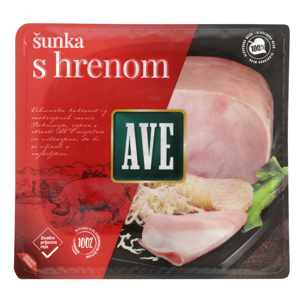 ŠUNKA S HRENOM, NAREZEK, AVE, 100G