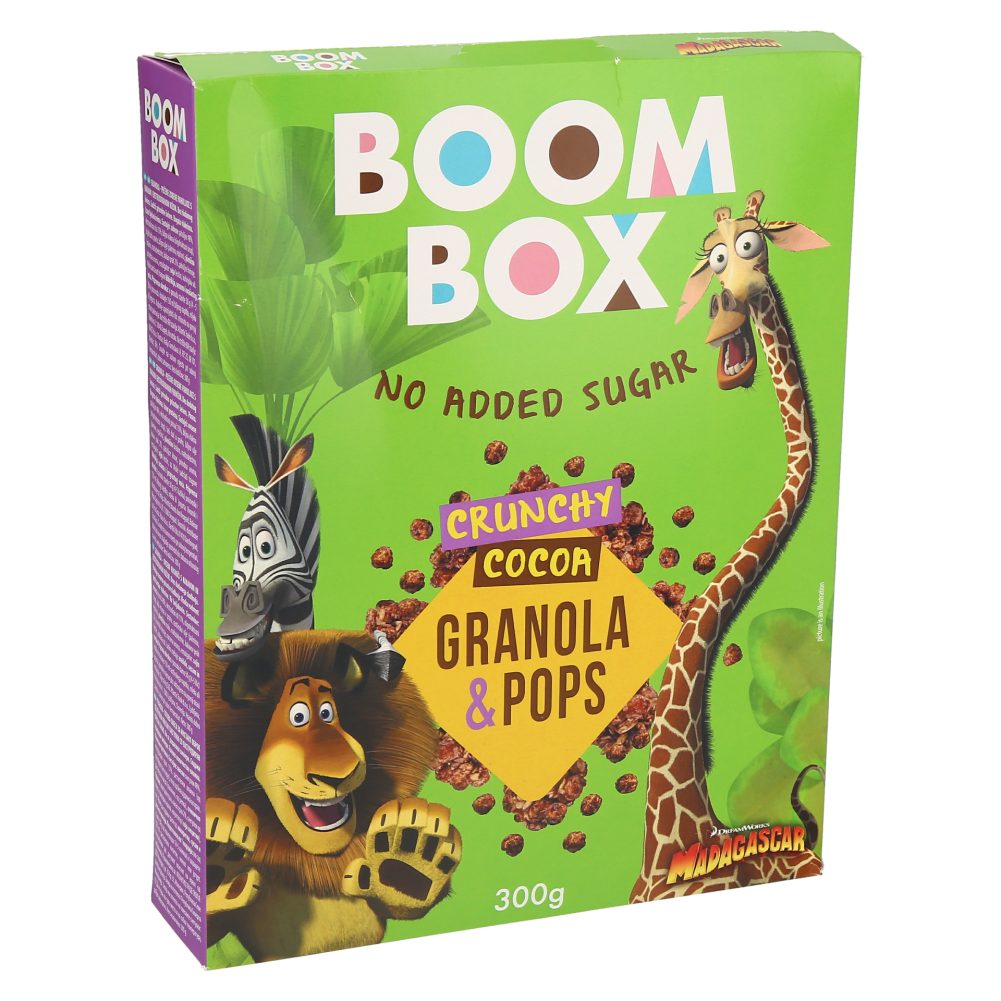 GRANOLA OVSENI KOSMIČI S KAKAVOM IN EKSTRUDIRANIM RIŽEM, BOOM BOX, 300G ...