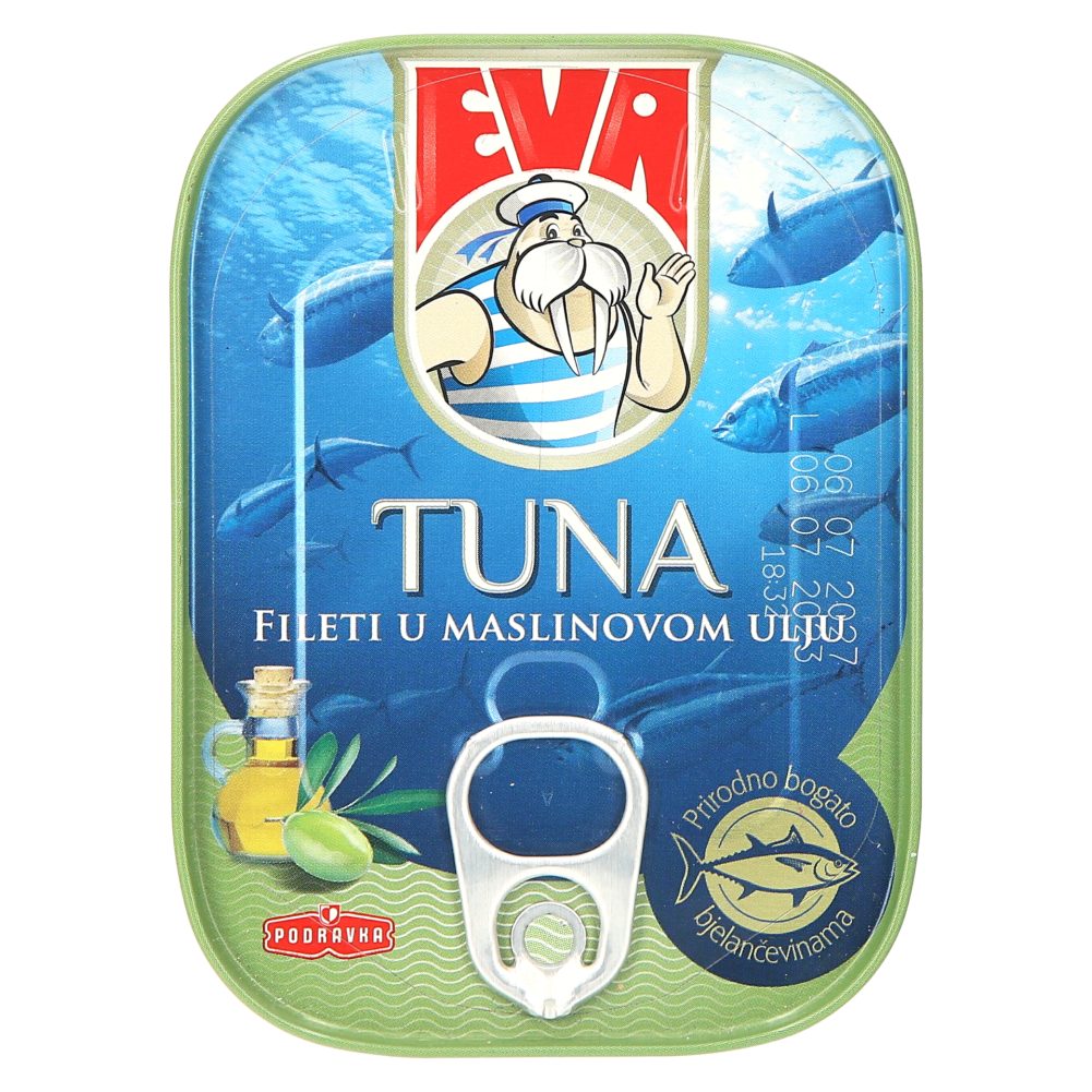 TUNA FILETI V OLJČNEM OLJU, EVA, 100G