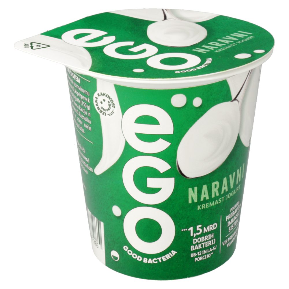 JOGURT NARAVNI 2,4% M.M., EGO, 150G Podpira prebavo in imunski sistem ...