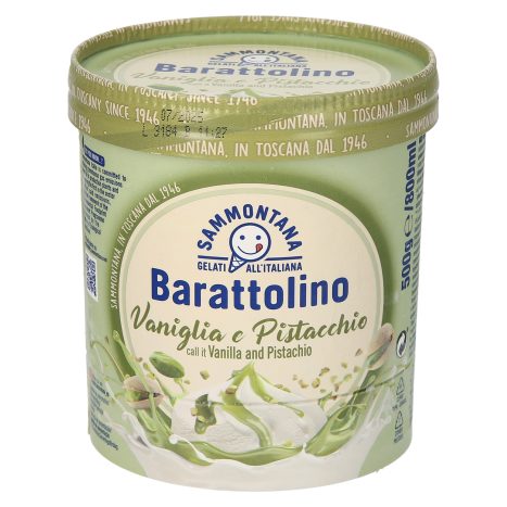 SLADOLED VANILIJA IN PISTACIJA, BARATTOLINO SAMMONTANA, 500G | SPAR Online