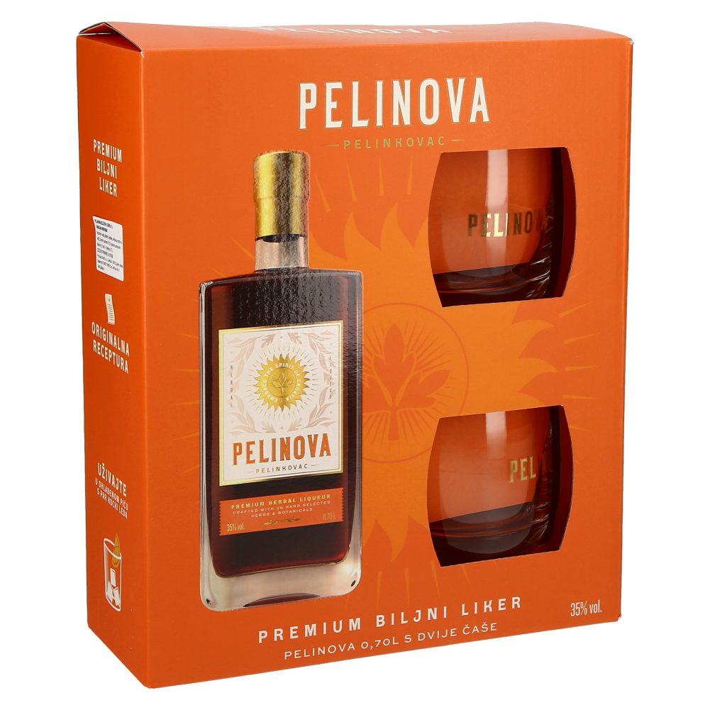 PELINOVA ZELIŠČNI LIKER 35% ALK. 0,7 L DARILNO PAKIRANJE