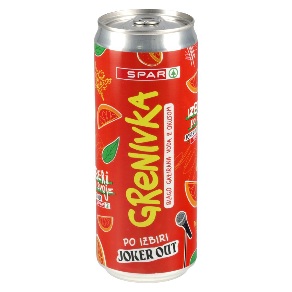 GAZIRANA VODA Z OKUSOM GRENIVKE, JOKER OUT, SPAR, 0,33L | SPAR Online