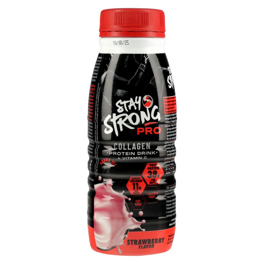 MLEČNI NAPITEK KOLAGEN JAGODA, STAY STRONG PRO, 0,5L