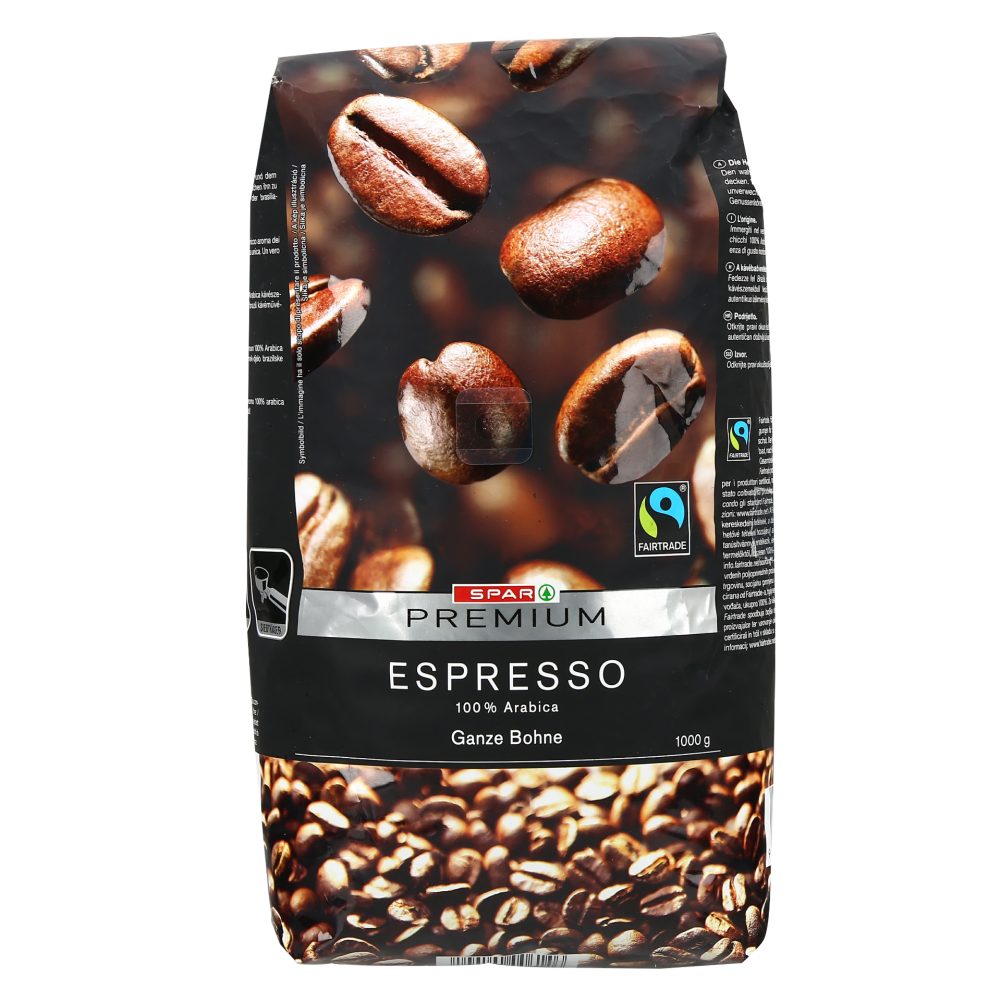 PRAŽENA KAVA ESPRESSO V ZRNU, SPAR PREMIUM, 1KG